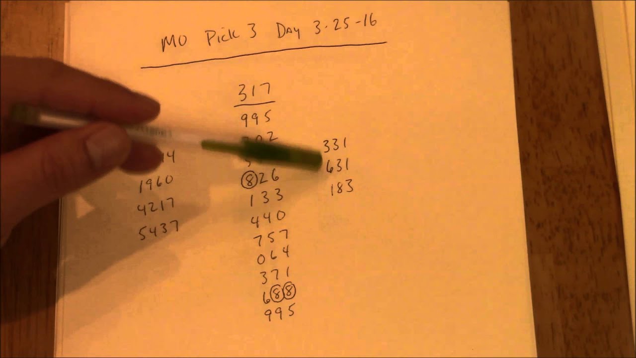 PICK 3 WORKOUTS 3/25/16 CA FL GA IL IN KS MO NC NJ PA TX - YouTube