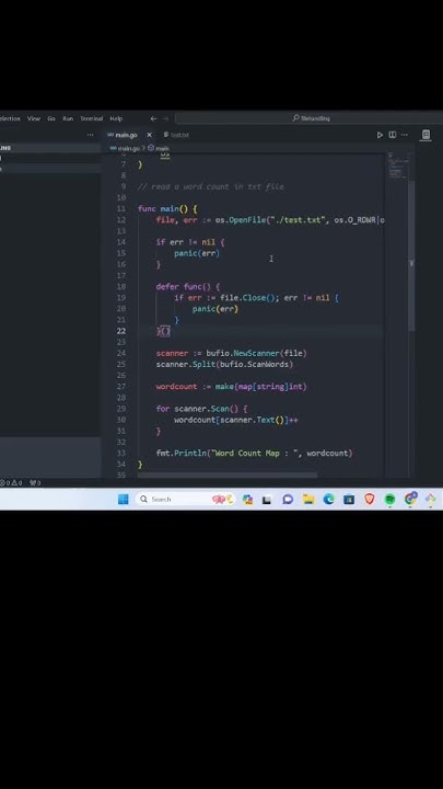 Read a word count from txt file in Golang @m-coders - YouTube