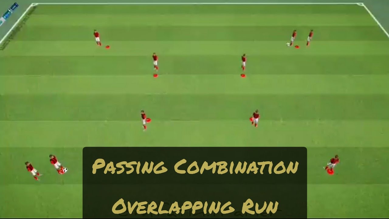 Passing Combination with Overlapping Run #soccerdrill - YouTube