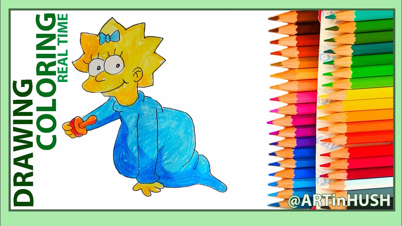 How to Draw Baby Maggie Simpson from The Simpsons | Step by Step for ...