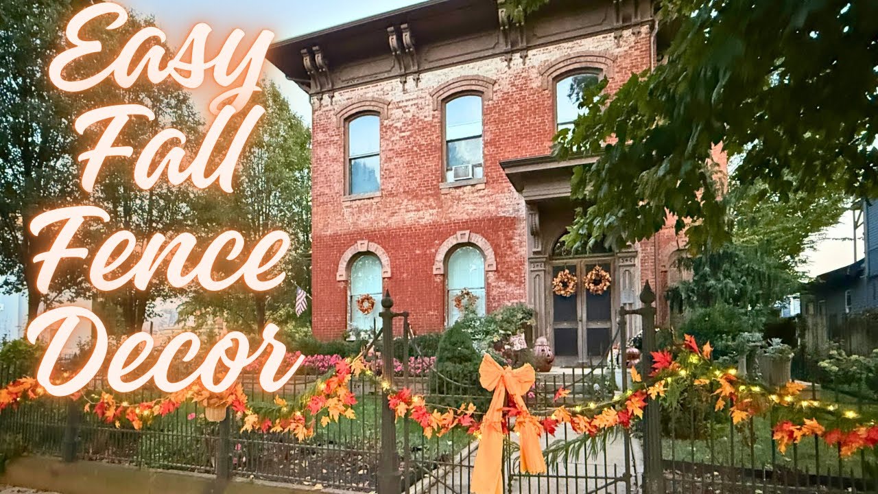 Easy Fall Fence Decor | Front Yard DIY Ideas: Plastic Table 🍁 Cloth Bow ...