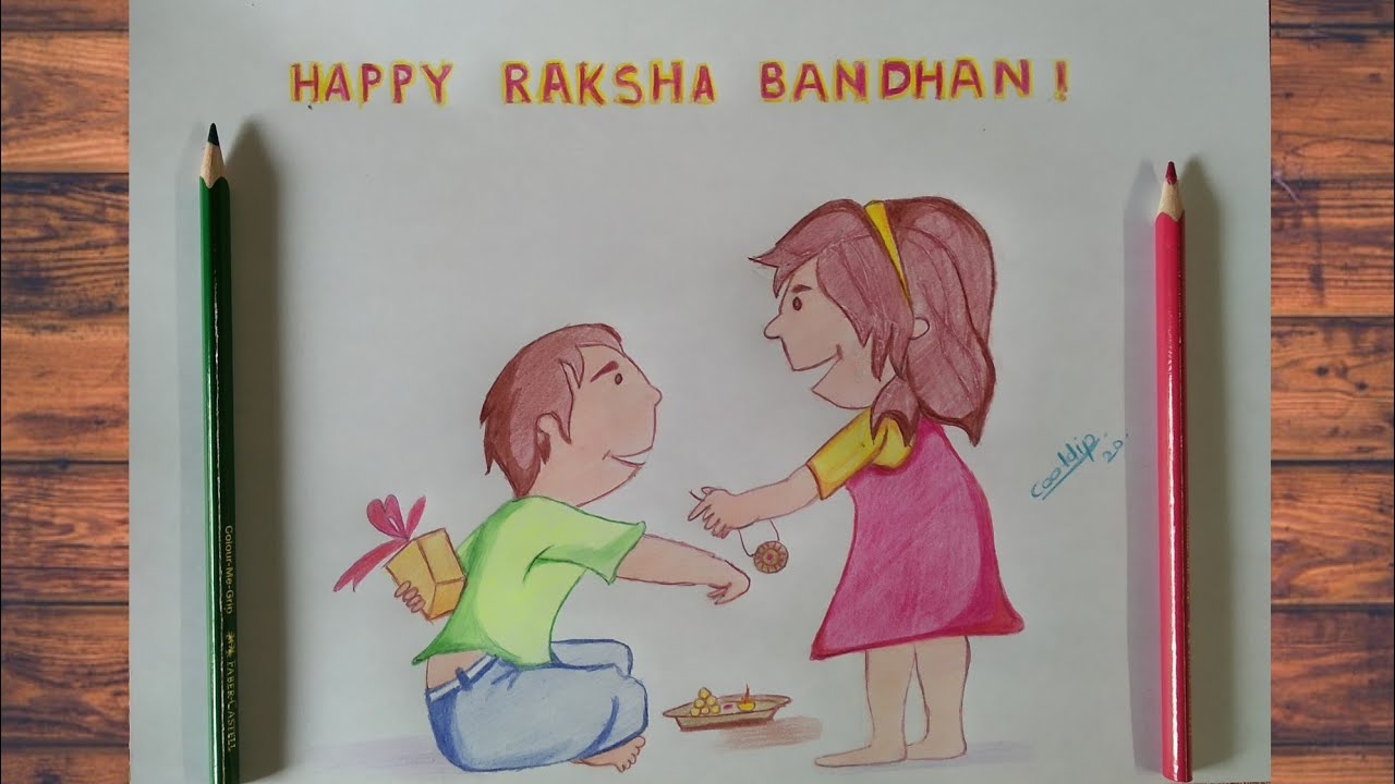 How to draw Raksha Bandhan easy drawing pencil sketch step by step ...