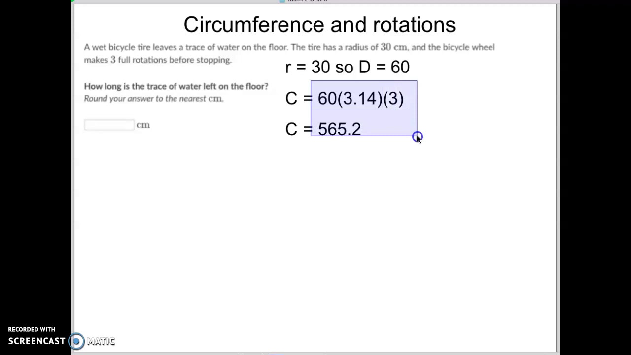 Circumference and rotations - YouTube