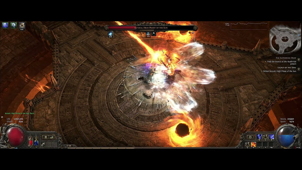 Path of Exile 2 Lvl 44 - 45 Invoker Monk Act 3 Apex of Filth + Temple ...