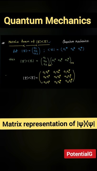 Quantum Mechanics maths | Matrix representation of an Operator | Quantum Mechanics - YouTube