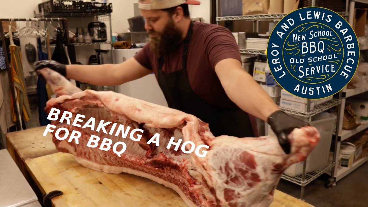 Breaking a Half Hog for BBQ with LeRoy and Lewis - YouTube