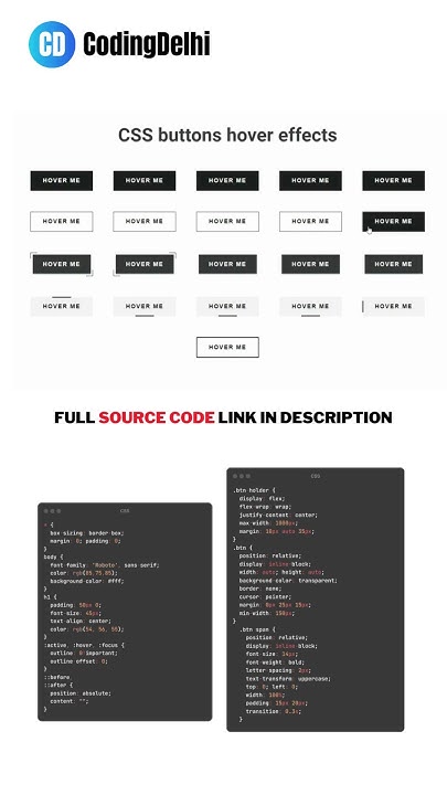 Multiple Buttons Hover Effects | HTML CSS - YouTube