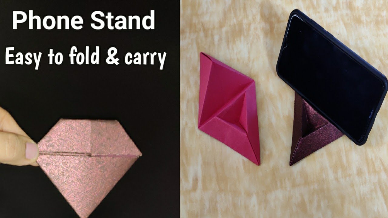 Quick and Easy Mobile Phone Stand with paper | DIY | Origami Phone ...