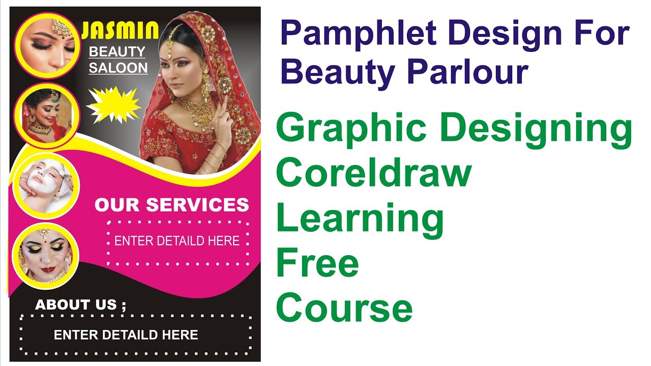 Pamphlet Design for Beauty Parlour / Graphic Designing Learning Course ...