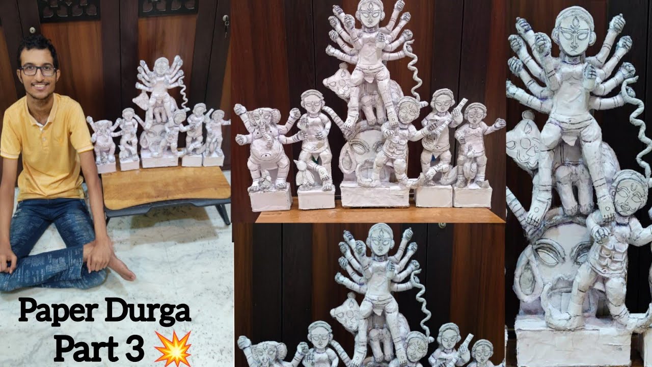 Paper Durga 2023💥|Part 3 |Fingers making of maa Durga|Paper Durga full ...