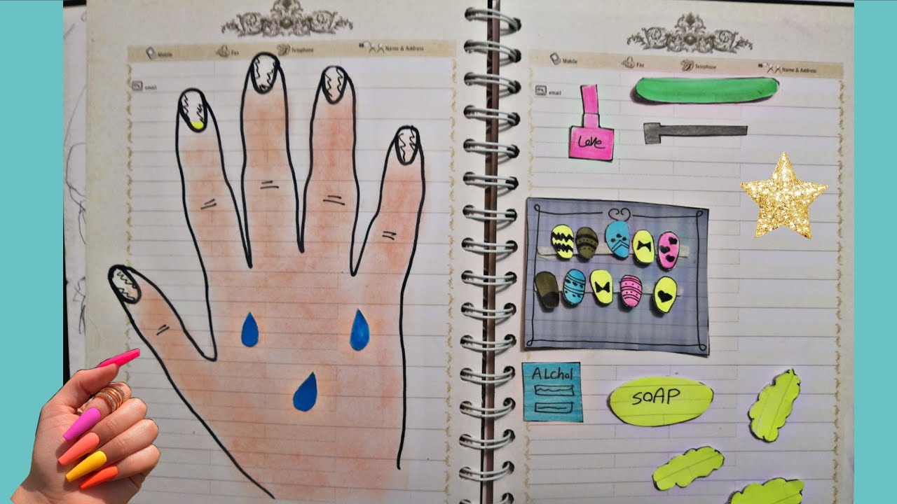 [paperdiy💸] nail arts tutorial💅 {asmr} 💎😇paperplay - YouTube