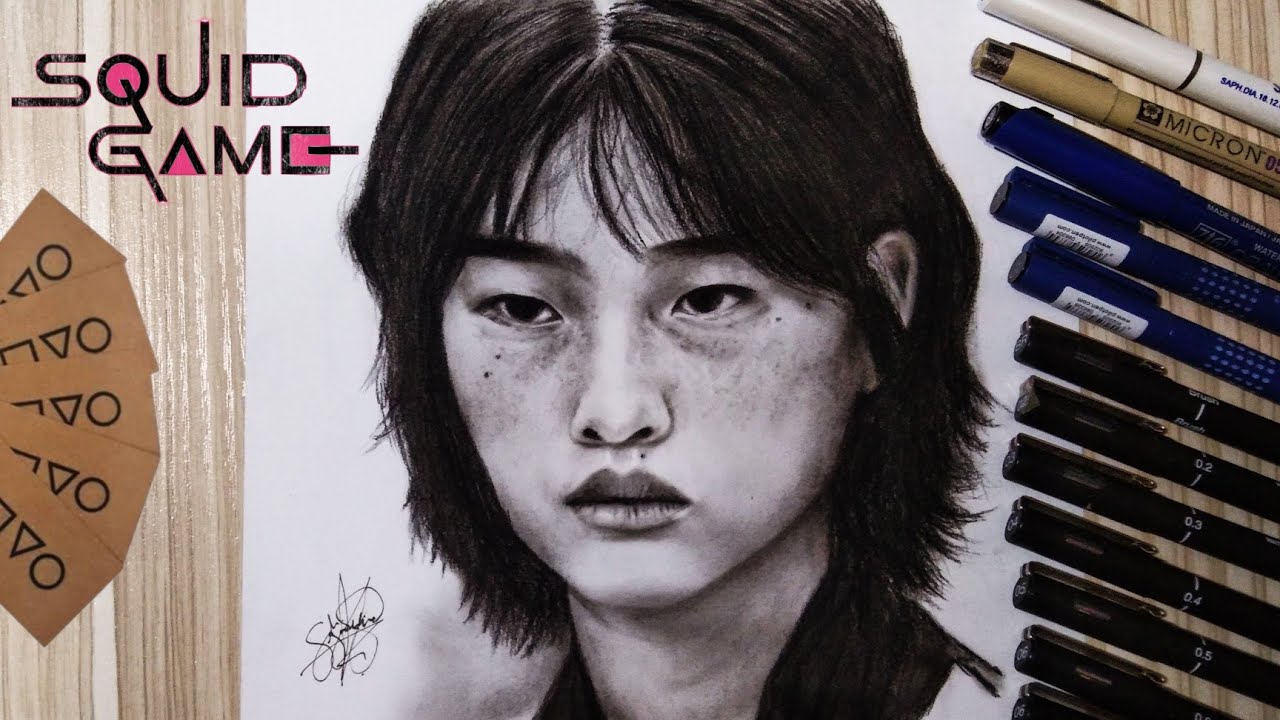 HoYeon Jung | Learn to Draw a Realistic Portrait in Charcoal | Time ...