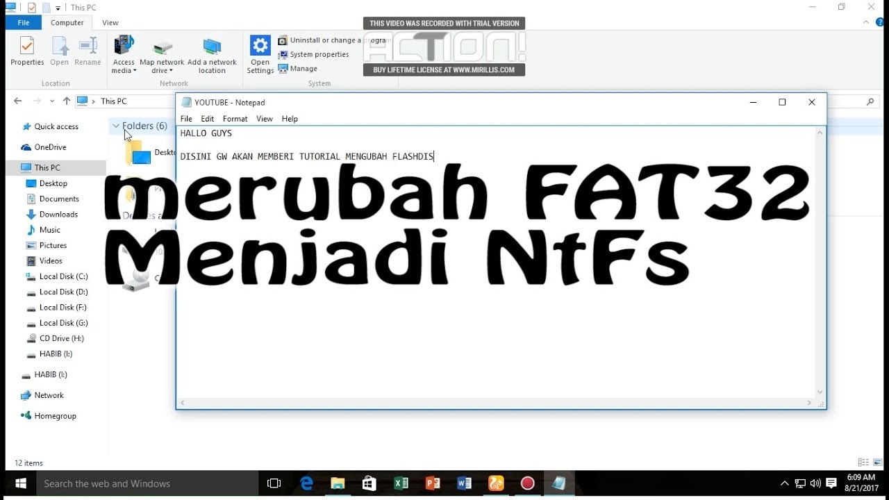 Cara Merubah Flashdisk System FAT32 Menjadi NTFS - YouTube