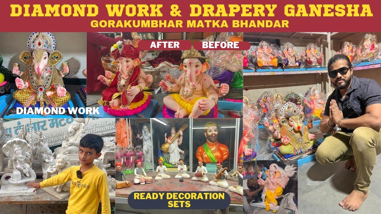 DIAMOND WORK, DRAPERY, ECO FRIENDLY,FETA & THEME BASED GANESH IDOLS ...