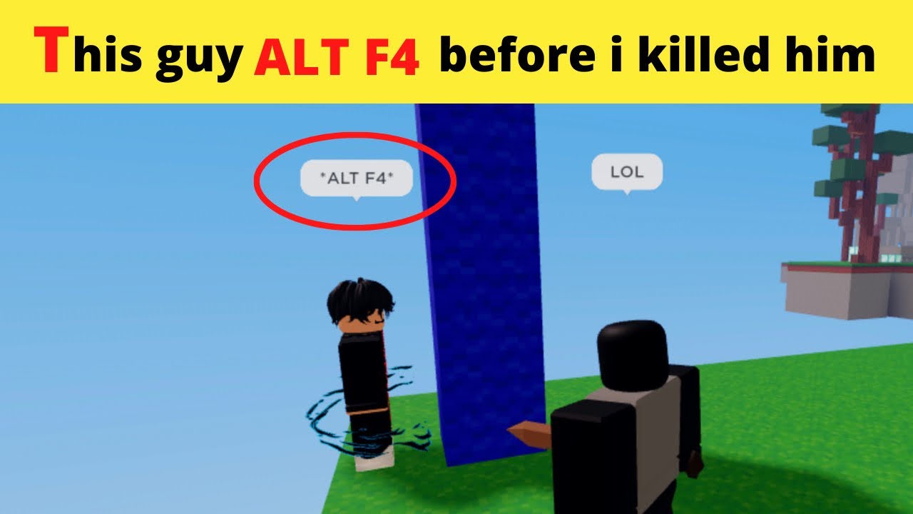 This Guy ALT F4 Before He Died ⚔️😂 (ROBLOX BEDWARS) - YouTube