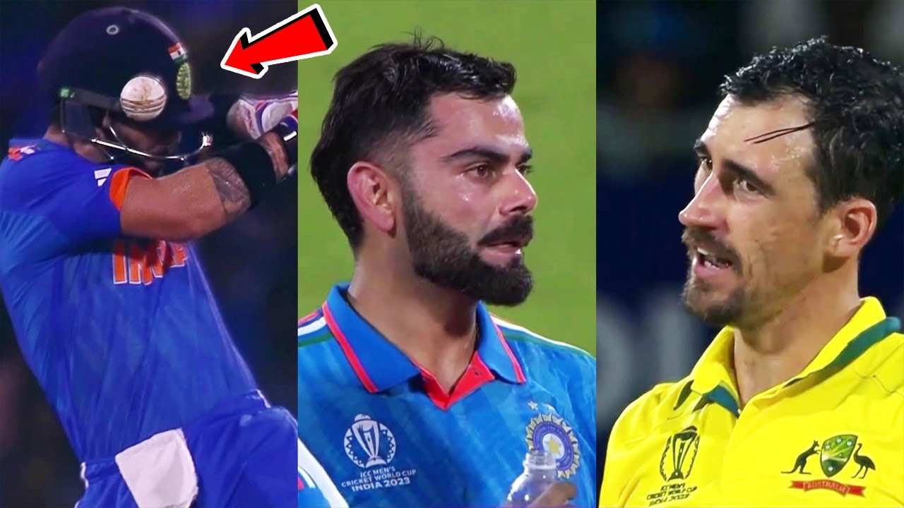 Mitchel Starc hitted Virat Kohli head helmet with Ball bouncer Injured ...