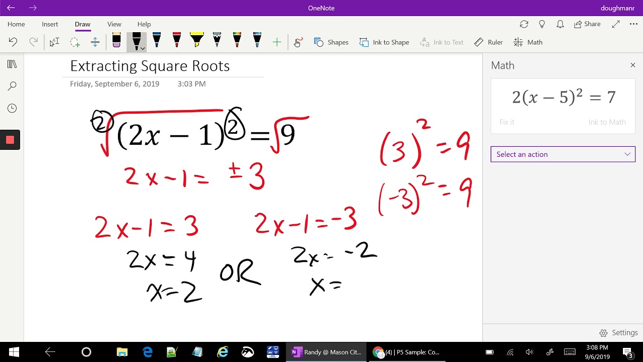 P1 Sample Extracting Square Roots - YouTube