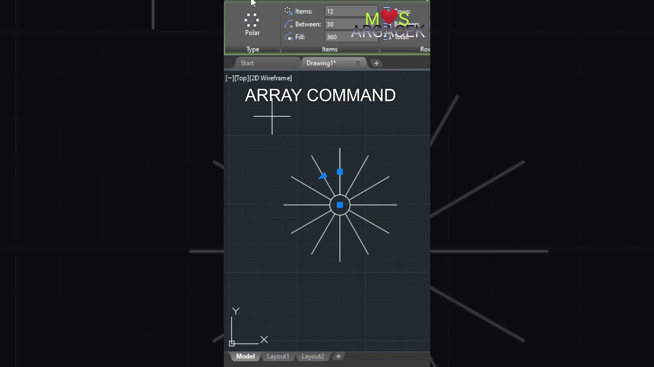 2 USE OF ARRAY COMMAND AUTOCAD TUTORIAL POLAR COMMAND YouTube 2 USE OF ARRAY COMMAND AUTOCAD TUTORIAL POLAR COMMAND YouTube