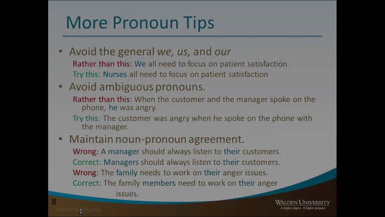 Pronoun Tips #1 and #2: Pronouns to Avoid - YouTube