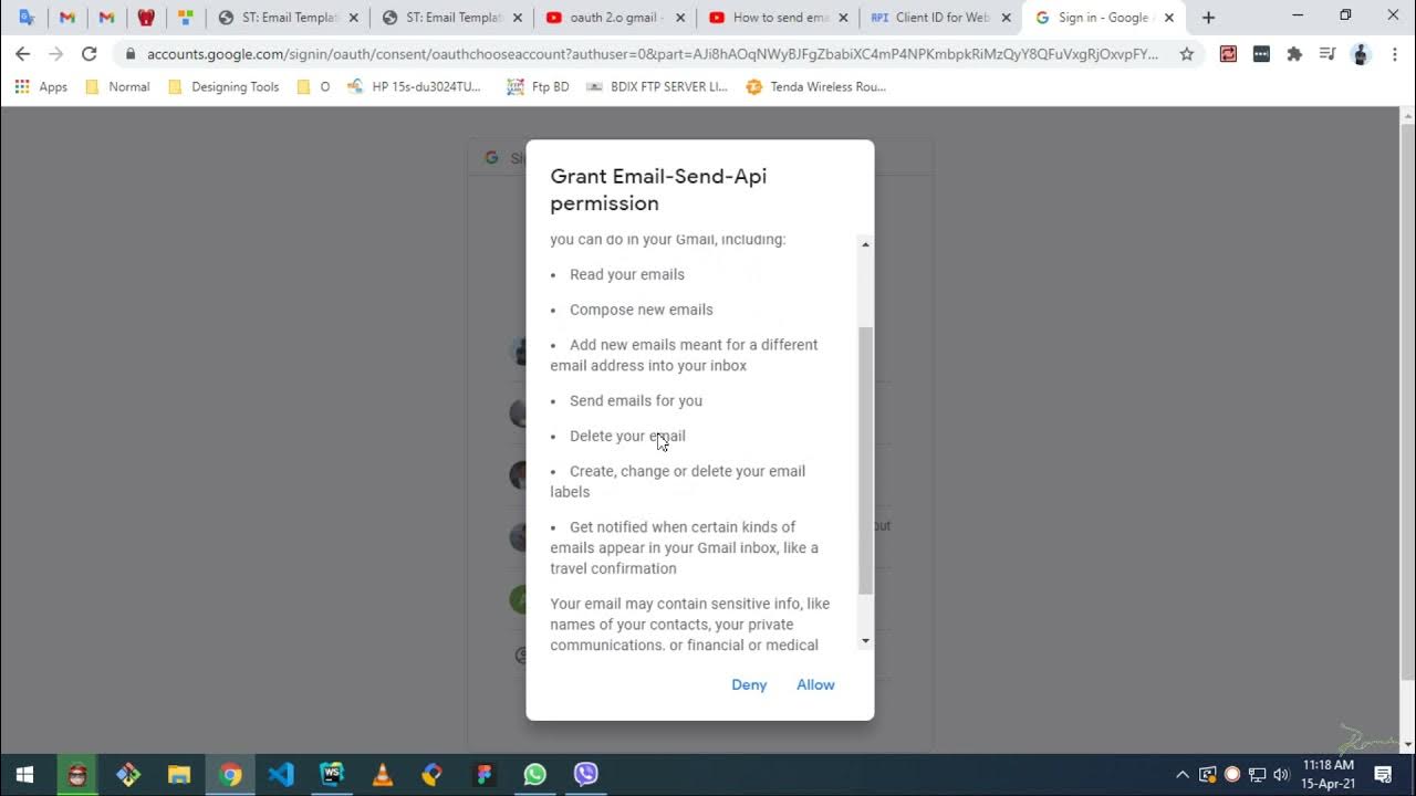 How to send email using Gmail API (uses OAuth2 and nodemailer) | No Sound - YouTube