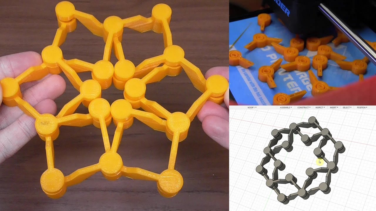 3D Printing Timelapse: Print in Place Expanding Circular Linkage - YouTube