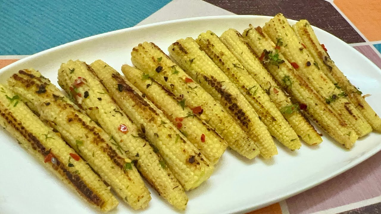 Butter Garlic baby corn in lemon sauce | A very different, healthy and ...