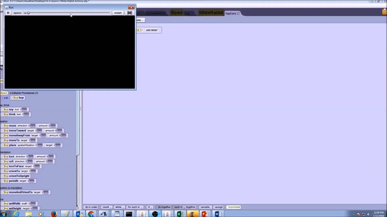 Alice Chapter 2 Lesson 1 Part 2 - YouTube