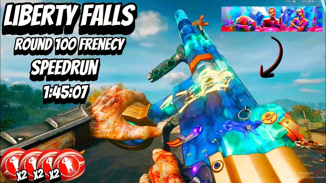 [WR] Solo Liberty Falls Round 100 in Frenzy Speedrun (1:45:07) COD 6 ...