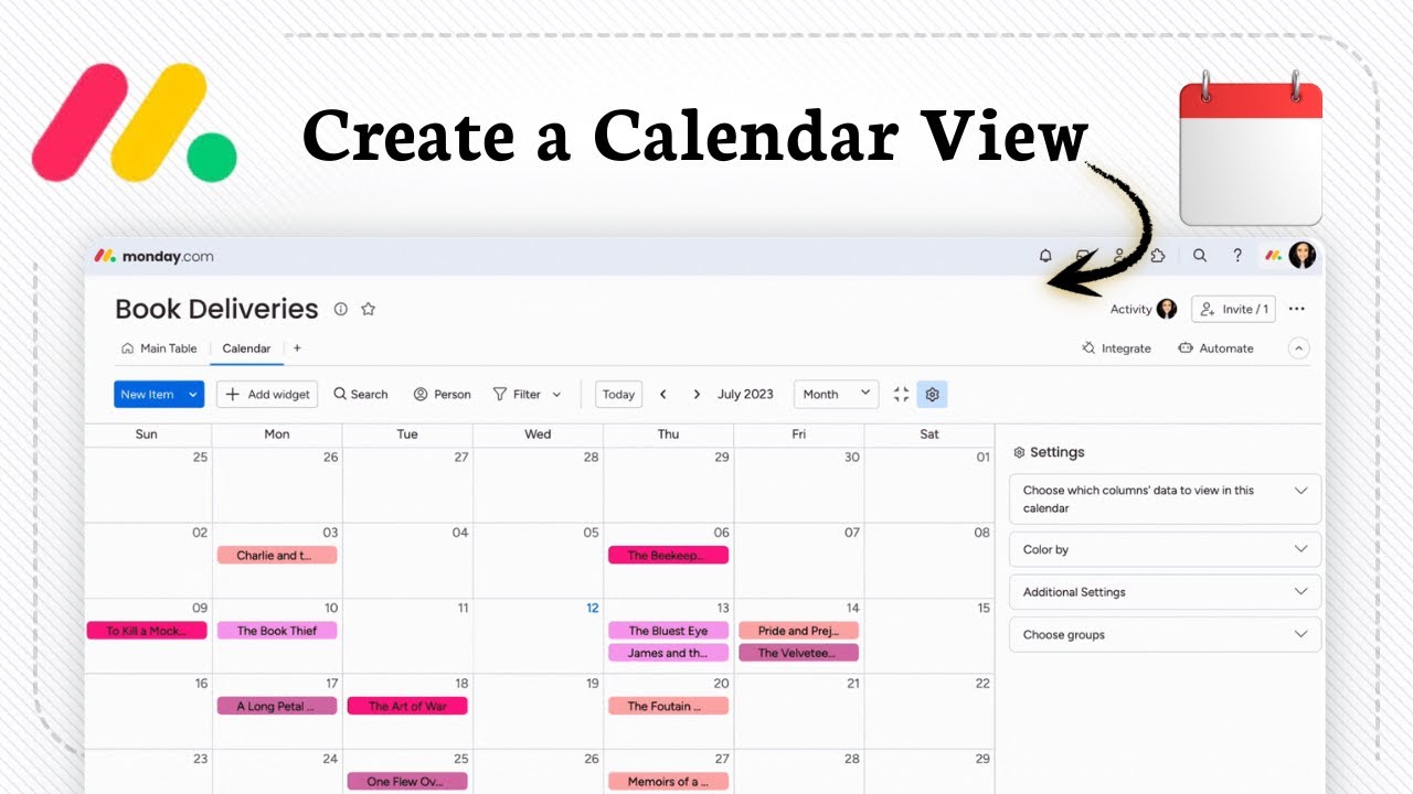 How to Create a Calendar view In Monday.com - YouTube