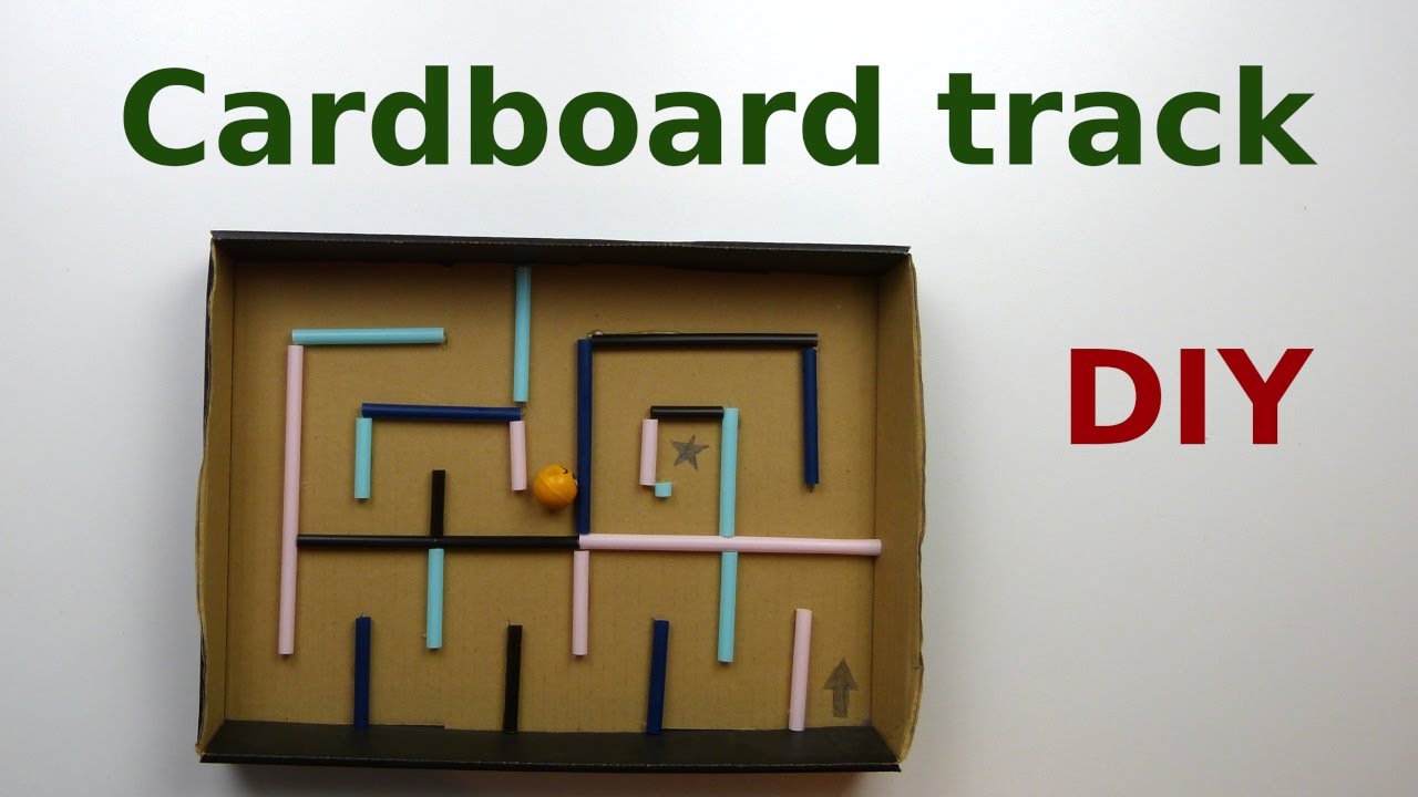 Cardboard track for the ball. DIY cardboard toys - YouTube