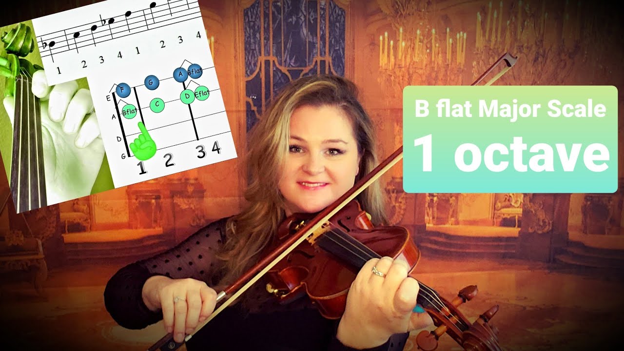 Bflat Major ,1 octave scale on Violin - YouTube