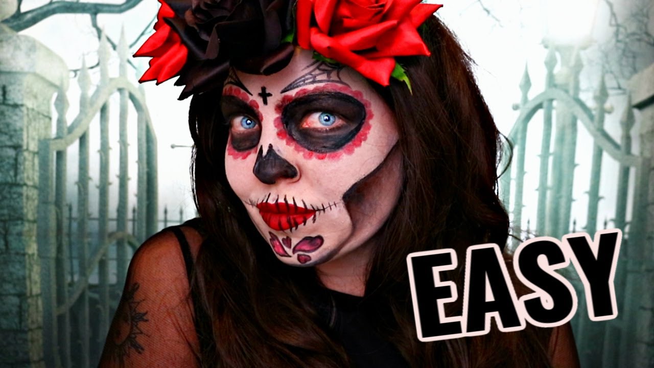 SUGAR SKULL - Day Of The Dead - Makeup Tutorial💀🥀 - YouTube