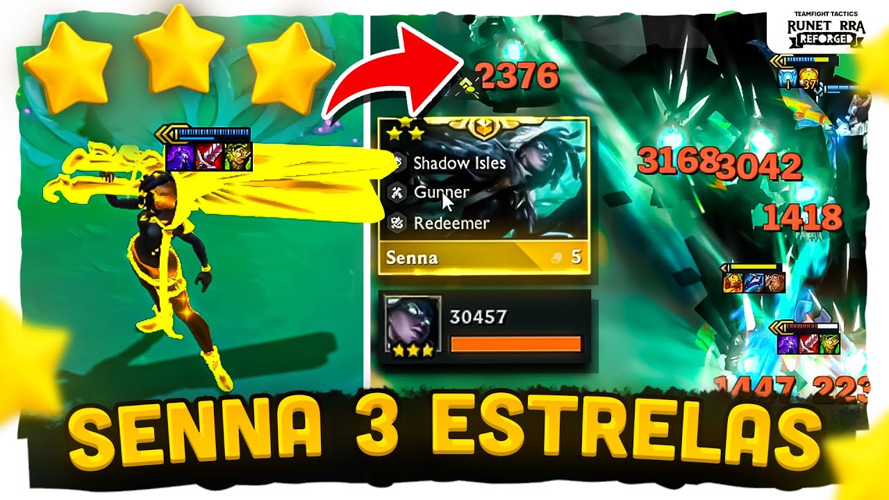 SENNA 3 ⭐⭐⭐ LIMPOU O BOARD! - Teamfight Tactics | SET 9 : O Novo Set do ...