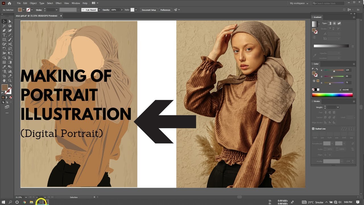 MAKING OF PORTRAIT ILLUSTRATION||DIGITAL ILLUSTRATION||DIGITAL ART ...