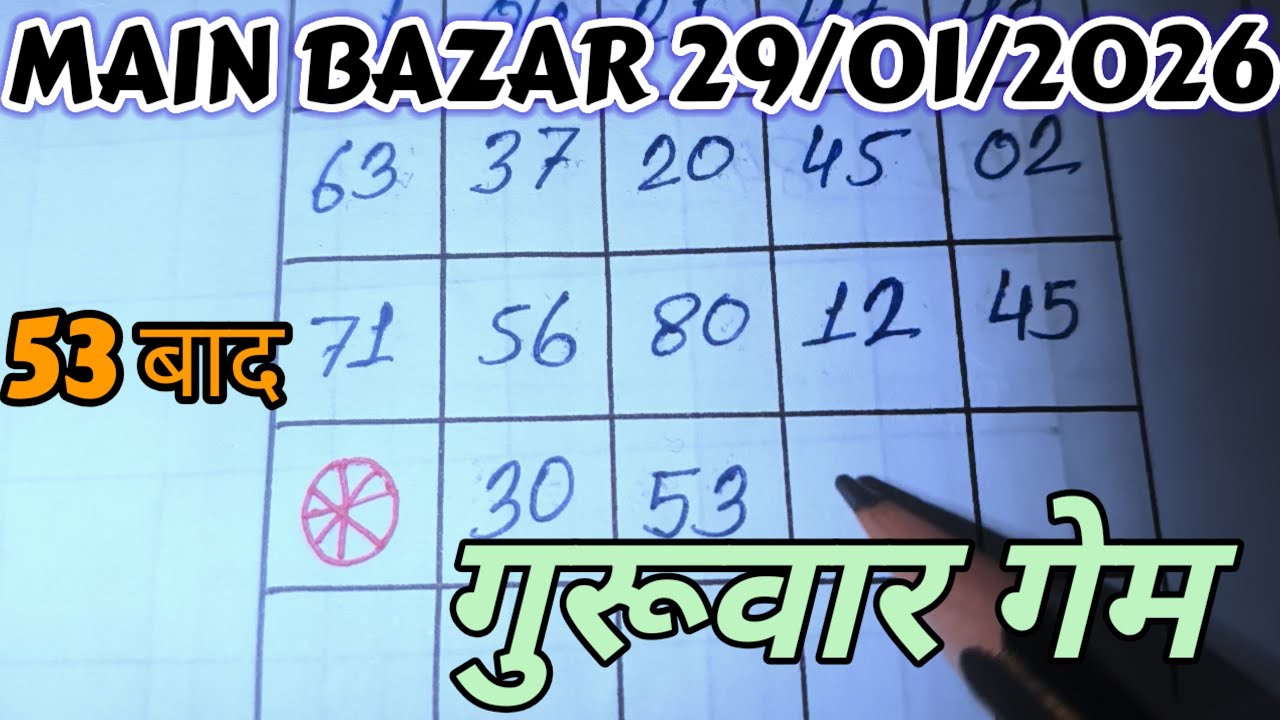 Main Bazar Trick Today 29-01-2026 | Main Bazar Open & Panel Line - YouTube