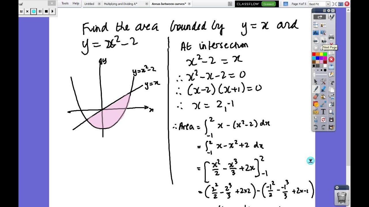Areas Between Curves - YouTube