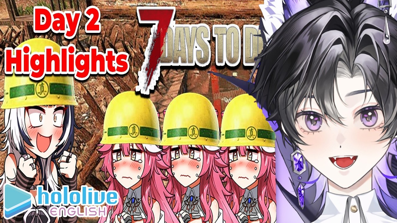 Random Silly Moments From Day 2 - Hololive EN 7 Days To Die [ Hololive ...