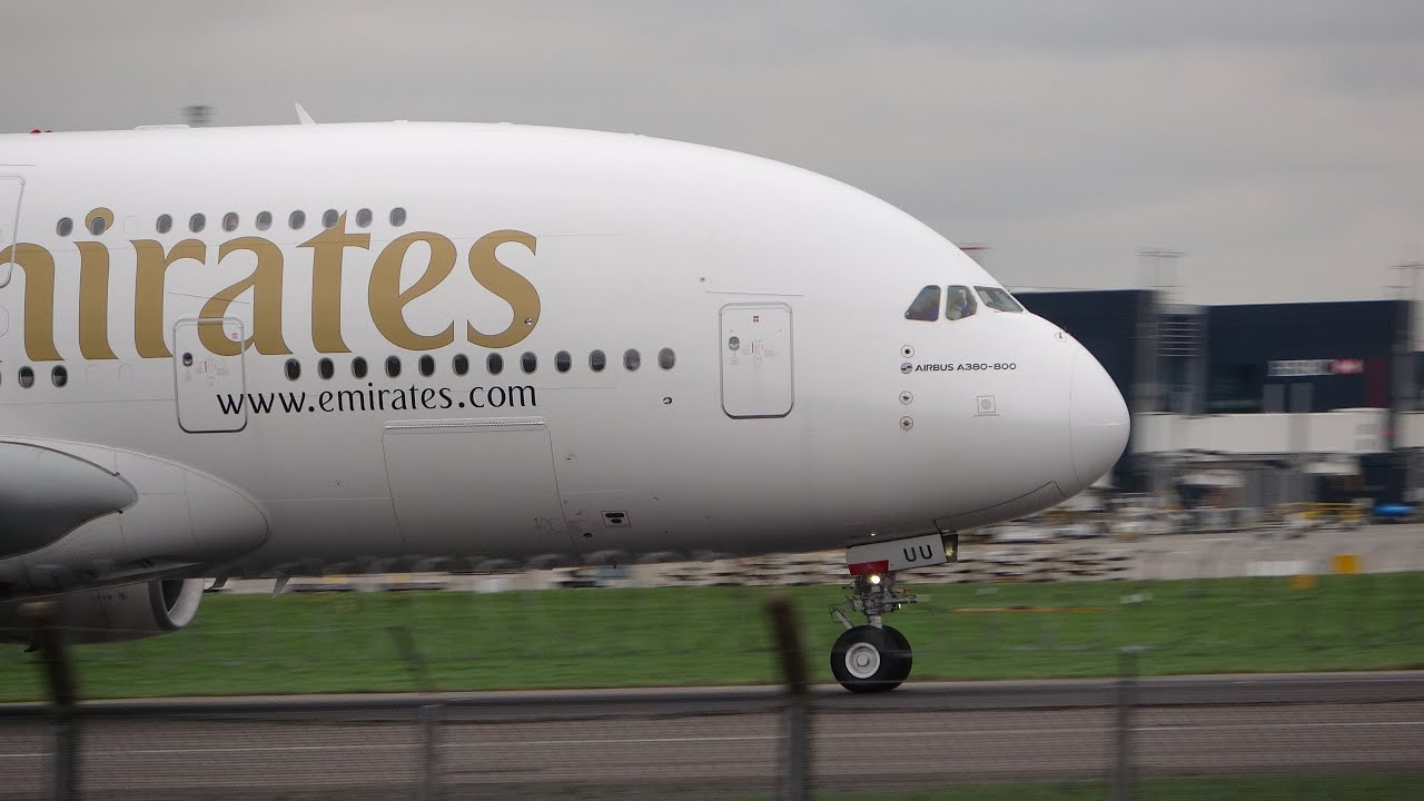Emirates A380 take off at Heathrow - 1/4/23 - YouTube