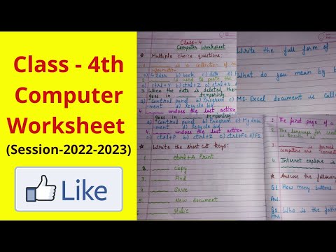class 4 computer worksheet / computer worksheet of class 4/ computer ...