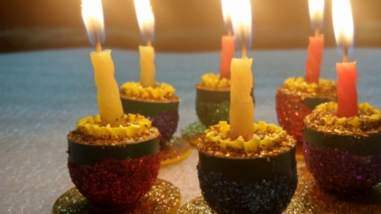 Candle-holder made of shuttle-cocks/Best Out Of Waste/DIY/Handmade ...