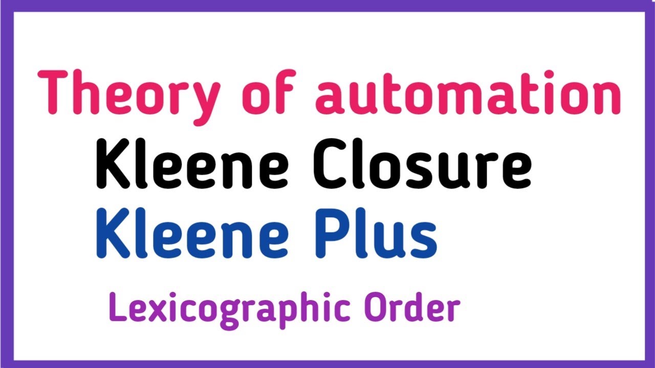 kleene closure kleene plus || Theory of Automation #automation # ...