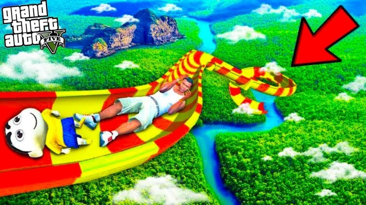Shinchan and Franklin Tried Impossible Massive River Forest Water Slide ...
