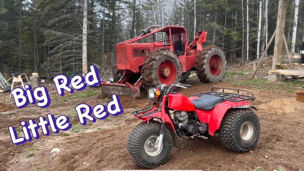 Honda big red 3 wheeler for fun ride plus Timberjack skidder logging ...