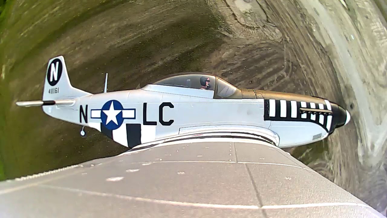 E-flite P - 51 mustang June night late day flight - YouTube