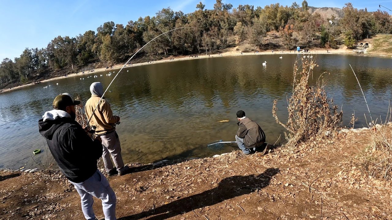san bernadino fishing at yucaipa lake - YouTube