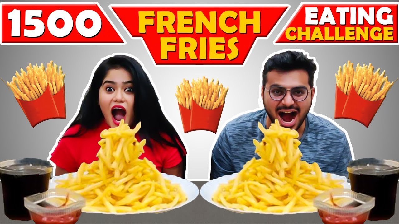 1500 French FRIES EATING CHALLENGE | McDonalds Fries Eating Competition ...