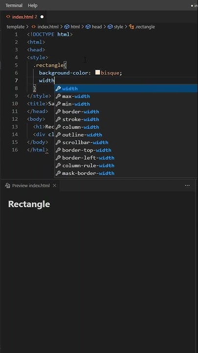 Rectangle creation using HTML and CSS for beginners 2021 #shorts #basichtmlcoding #CSS - YouTube