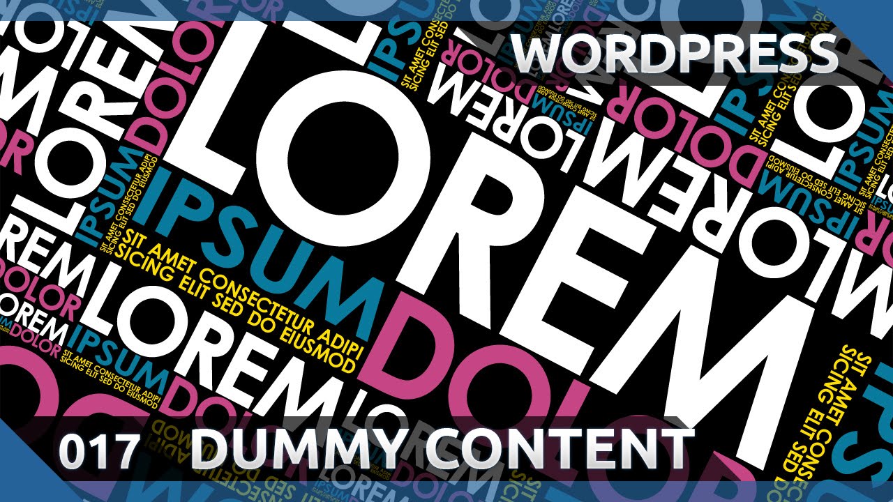 How to add dummy content to an empty WordPress blog - YouTube