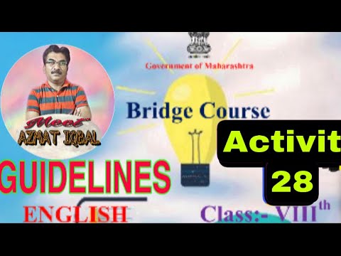Bridge Course Class VIII English Activity No,28 - YouTube