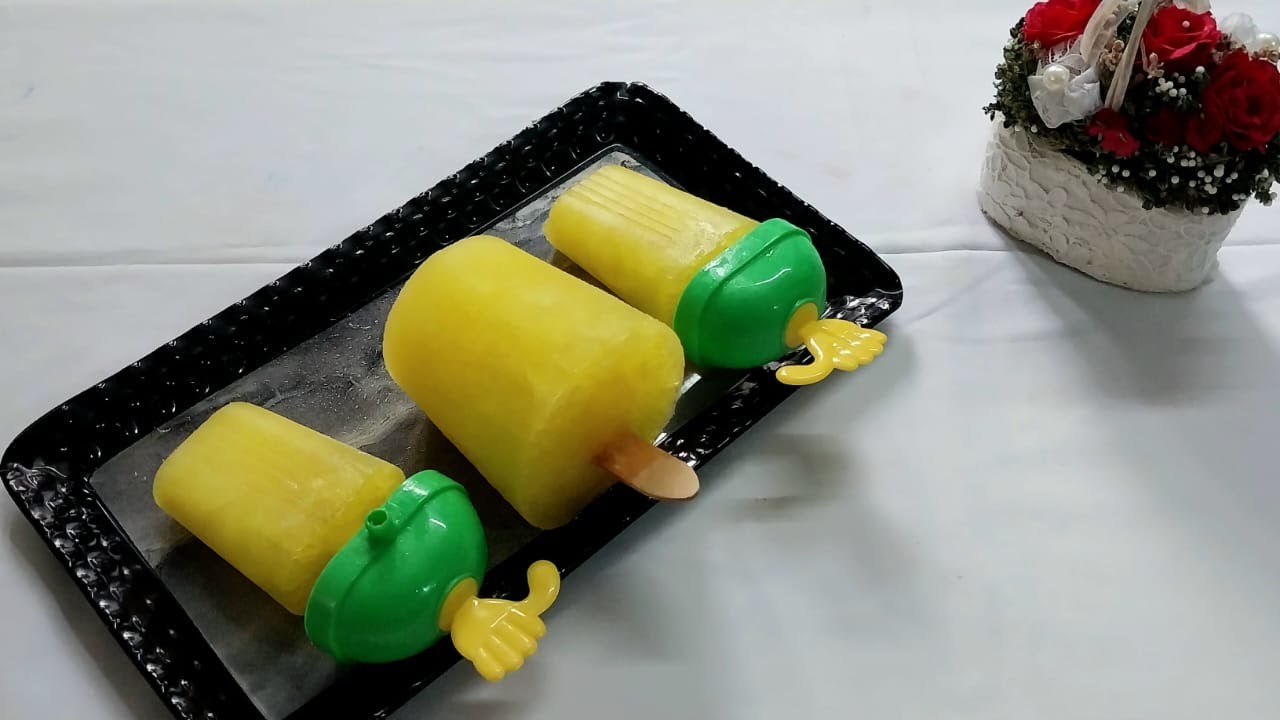 Mango Stick Ice-Cream || Easy Homemade Ice Candy / Ice Lolly Recipe ...